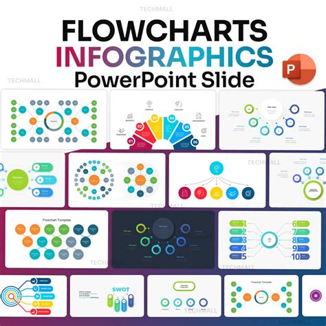 Flowcharts Infographics Powerpoint Presentation Template Easy Edit Colorful Vector Shopee