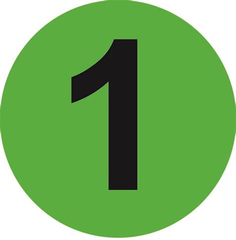 Number 1 Labels Bright Circles Bold Text Choose Size