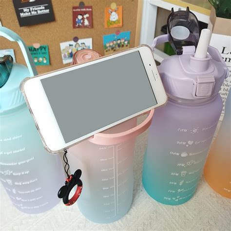 Изключително голяма бутилка за вода със сламка Ubx® забавни и 3d стикери система за