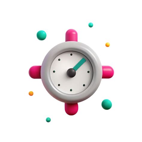 3d Cartoon Clock With Colorful Dots Premium Ai Generated Vector