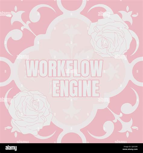 Text Sign Showing Workflow Engine Business Concept Workflow Engine Blank Frame Decorated With