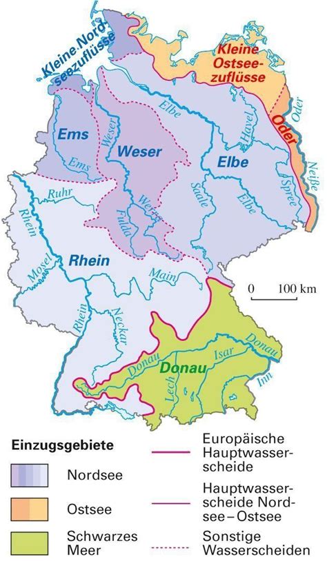 Karte Von Deutschland Mit Den Wichtigsten Flüssen Geographie