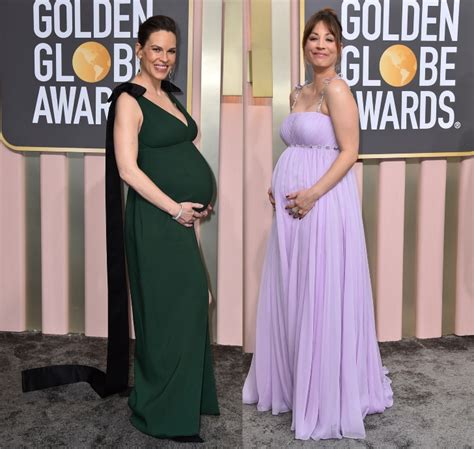 Adorable Duelo De Pancitas De Hilary Swank Y Kaley Cuoco En Los Globos