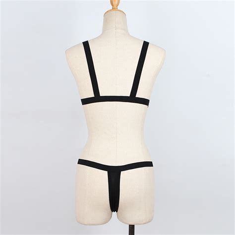 Alluring Women Cage Bra Elastic Cage Bra Strappy Hollow Out Bra Bustier