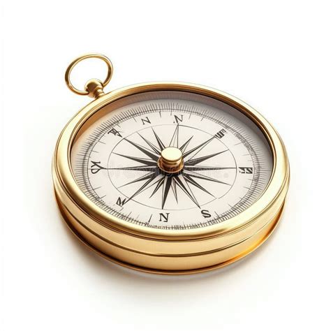 Golden Compass Antique Navigation Tool For Direction And Exploration Stock Illustration