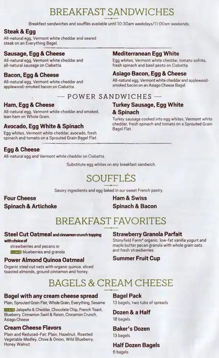 Panera Bread Printable Menu Printable Free Templates