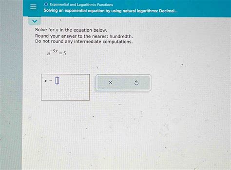 Solved Exponential And Logarithmic Functions Solving An Exponential