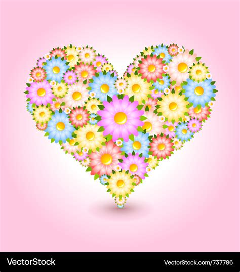 Floral Heart Flowers Royalty Free Vector Image