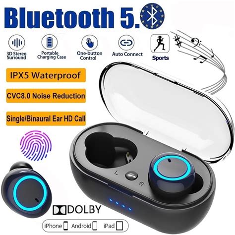 Tutuz Y Tws Wireless Bluetooth Earphone Headset Mic Sports Waterproof Anti Noise Shopee