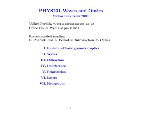 Solution Phys231 Waves And Optics Waves Optics Physics Lessons