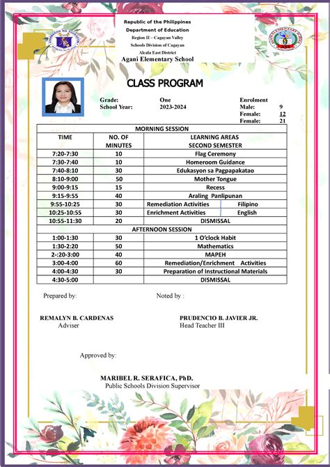 Class Program 2024 2024 Alika Cynthea