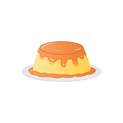 Premium Vector Caramel Pudding Vector Illustration