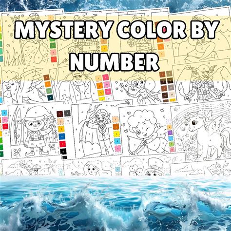 Printable Mystery Color By Number Surprise Color And Reveal By