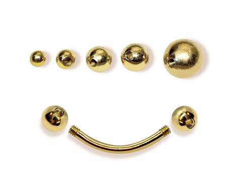 14k Solid Gold 16g 14g Curved Barbell Piercing Belly Ring Body Pier