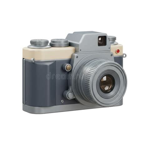 Vintage Grey And Beige Camera On White Background Stock Illustration Illustration Of White