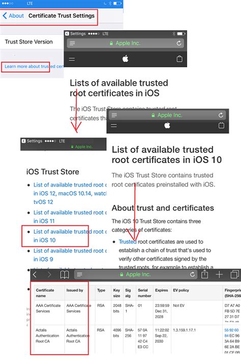 Trusted Certificate Store On Ios 10 Iphone