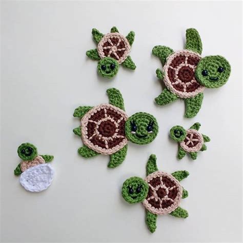 Crochet Turtle Appliques Free And Easy Patterns Crochet Turtle