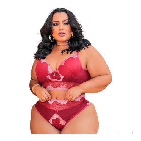 Conjunto Lingerie Plus Size Calcinha Cós Alto Lingerie Especial