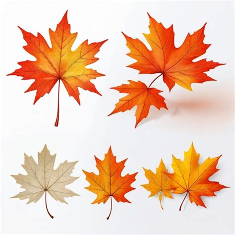Maple Vector Set White Background Isolated A High Premium Ai