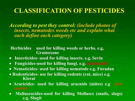 Pesticide Classification Including Herbicides Ppt