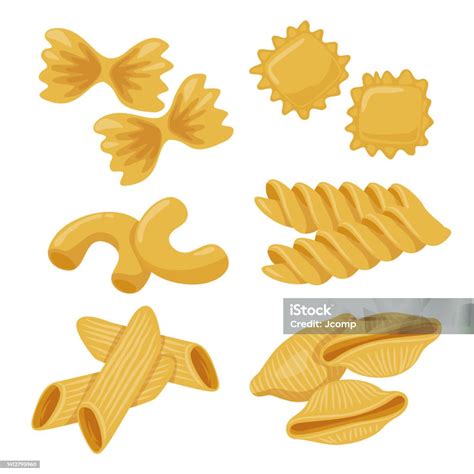 Ilustración De Conjunto De Varios Dibujos De Pasta Dibujo Estilo De