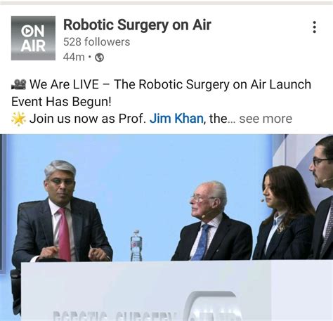 Jim Khan On Linkedin Rsoa Roboticsurgeryonair Roboticsonair