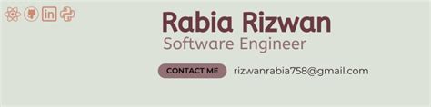 Rabia Rizwan Software Engineer React Js Developer Python