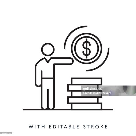 Person With Dollar Sign Line Iconeditable Stroke High Res Vector