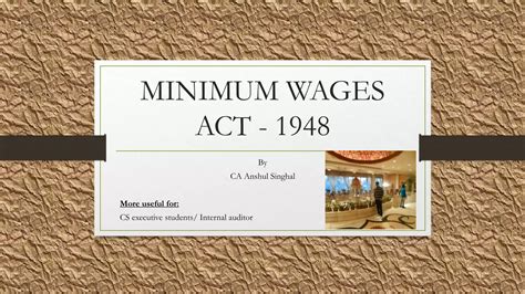 Minimum Wages Act 1948 Pptx