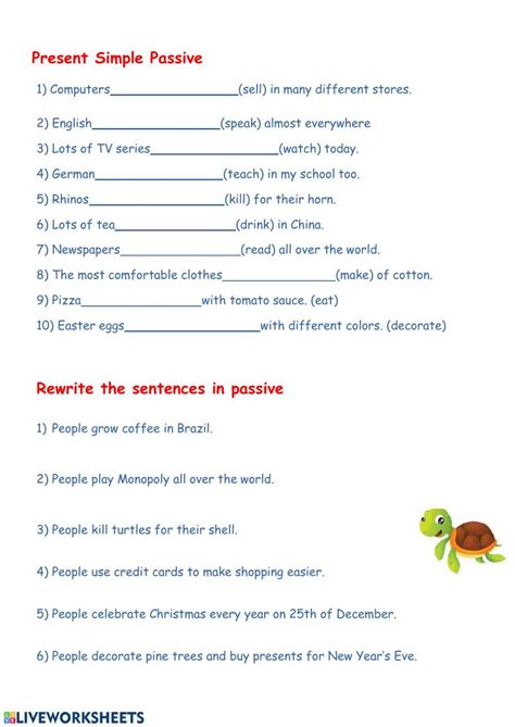 Present Passive Worksheet Online Exercise For Live Worksheets