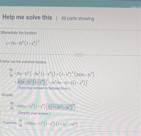 Solved How Did They Get From The Factor Part To The Simplify Chegg Com