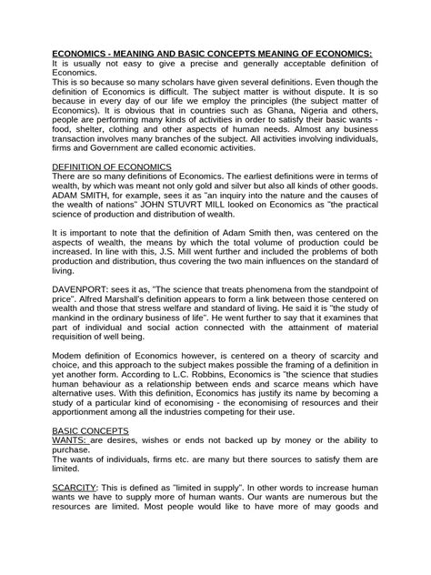 Understanding Economics Key Concepts Pdf Arithmetic Mean Economics