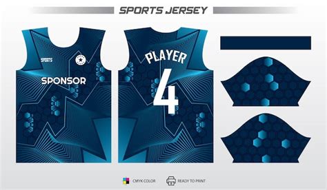 스포츠 저지 인쇄 준비 프리미엄 벡터