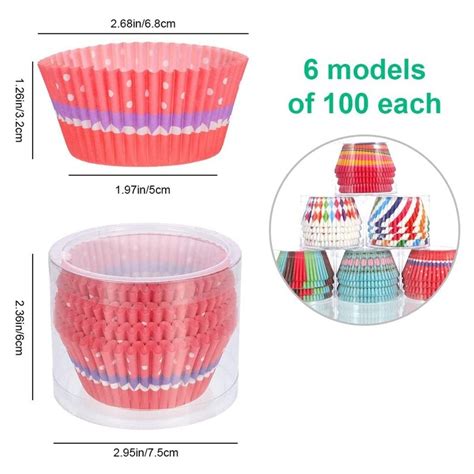 600pcs Cupcake Cases Baking Cake Paper Wrapper For Grandado