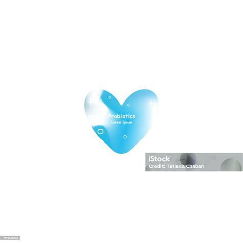 프로바이오틱스 박테리아와 심장 벡터 디자인 유산 균 Probiotic 박테리아와 디자인의 개념 프리바이오틱 건강 영양 성분을 가진 템플릿 디자인 3차원 형태에 대한 스톡