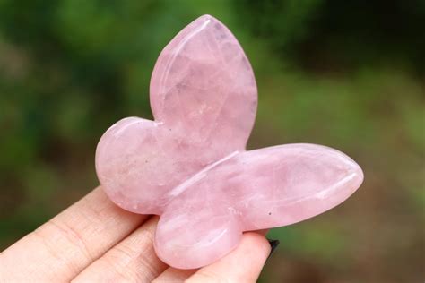 23 Natural Rose Quartz Butterly Crystal Butterly Carving Crystal