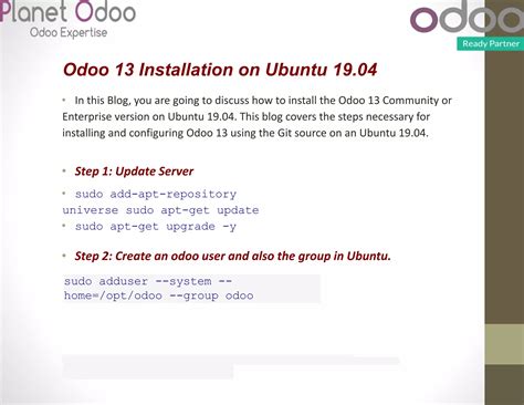 Odoo 13 Installation On Ubuntu 1904
