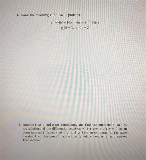 solved 6 solve the following initial value problem y 6y