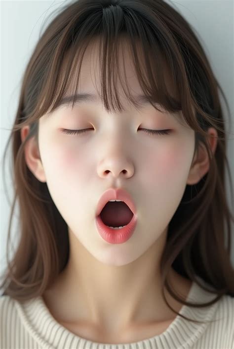 فائق الوضوح 。 الواقع。صورة مقرّبة لفتاة آسيوية مراهقة ذات شعر بني