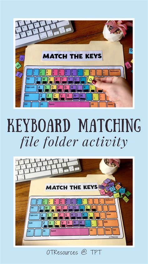 Keyboard Matching File Folder Activity Non Digital Typing Practice File Folder Activities