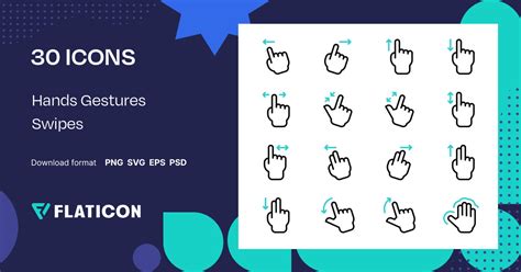 Hands Gestures Swipes Icon Pack Outline 30 Svg Icons