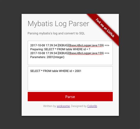 Github Wicksomemybatis Log To Sql 🔨 Convert Query Log With Params