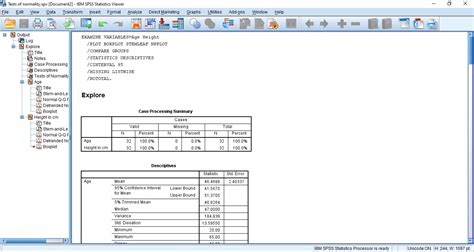 Reporting Normality Test In Spss