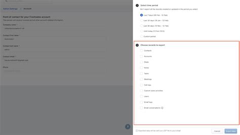How Do I Export All Required Data From The Crm Freshsales