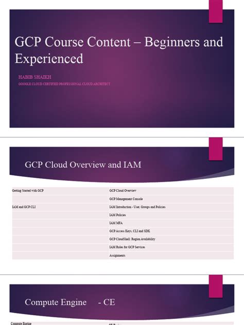 Gcp Course Content Pdf Computers Technology And Engineering