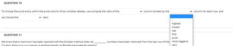 Solved QUESTION To Choose The Pivot Entry Within The Chegg