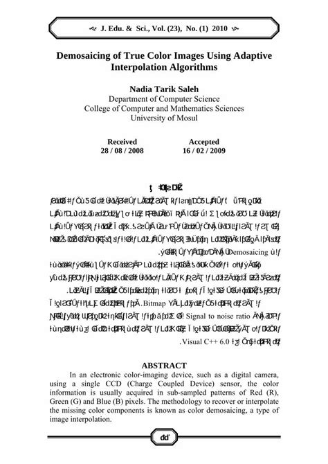 Pdf Demosaicing Of True Color Images Using Adaptive Interpolation Algorithms Pdfslidenet