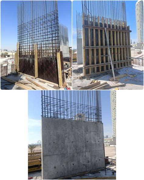 Column Reinforcement Formwork And After Removal Of Formwork