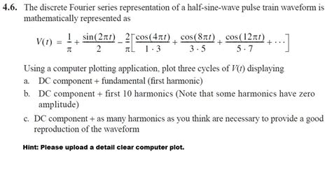 Solved The Discrete Fourier Series Representation Of A Chegg
