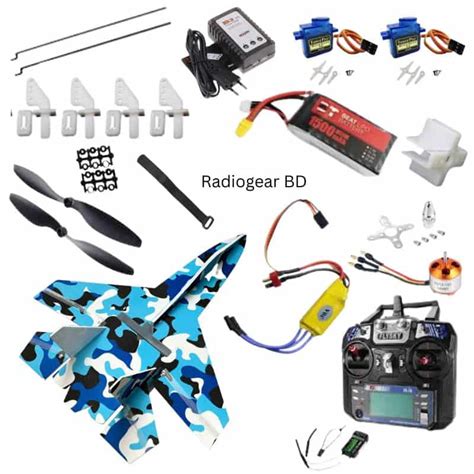 Su 27 Rc Plane Diy Kit With Flysky Fs I6 Transmitter Radiogear Bd